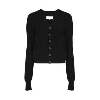 Maison Margiela Wool V-neck Cardigan - - Knitwear - Damen - Schwarzk - S