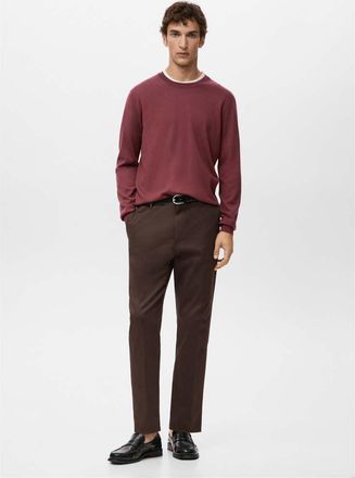 Mango Pull 100 % laine maille fine cerise - Homme - S - MANGO MAN