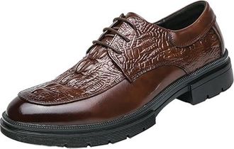 Generic Chaussures Oxford classiques à lacets pour homme - Bout rond - Chaussures décontractées et confortables - Antidérapantes - Pour la marche, le défilé, 