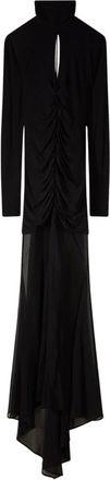 Patrizia Pepe Robe de soir&eacute;e longue drap&eacute;e - Femme - Robes - Noir - Taille: 40 FR