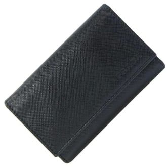 Prada unisex, Pre-owned, Noir, Taille: ONE Size Porte-cl&eacute;s en cuir Pre-owned
