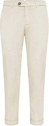 Brunello Cucinelli Baumwoll-Twill-Hose mit verk&uuml;rztem Bein - - Trousers - Herren - Beige - L