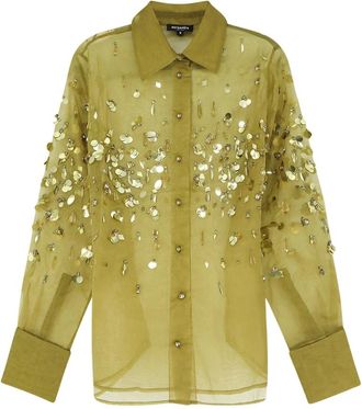 Retrof&ecirc;te Blouse Quilly Brod&eacute;e - Femme - Blouses et Chemises - Vert - Taille: 40 FR
