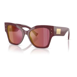 Dolce & Gabbana Bordeaux Lace/Red Mirror Sonnenbrille - - Accessories - Damen - Rot - 53 MM