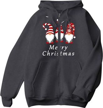 Generic Sweat à capuche de Noël surdimensionné pour homme - Avec imprimé renne - Pull de Noël amusant avec capuche - Pull à capuche décontracté - Pull à capuc