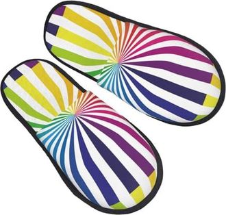 Generic Arc-En-Ciel Color&eacute; Femme Homme Slippers Doux Chaussons Respirantes Pantoufles Pour Automne Ext&eacute;rieur Maison M