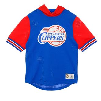Mitchell & Ness Kurzarm Kapuze Mesh Sweatshirt NBA - - Sport - Herren - Blau - L