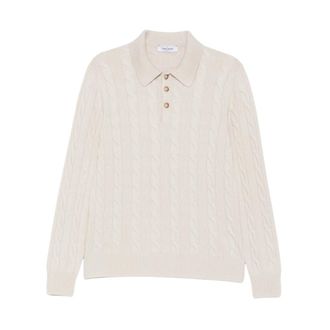Gran Sasso Polo en Laine Vierge - Homme - Tops - Beige - Taille: M