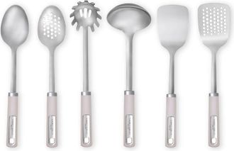 Laura Ashley 6-tlg Edelstahl K&uuml;chenutensilien Set - Hitzebest&auml;ndig und Sp&uuml;lmaschinenfest - Kochbesteck set Enthalten L&ouml;ffel, Schauml&ouml;ffel, Sch&ouml;pfl&ouml;ffel, Spaghetti-