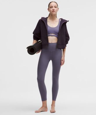 lululemon Align Crop Leggings mit hohem Bund f&uuml;r Frauen - 58 cm - Gr&ouml;&szlig;e 20 in Grape Mist