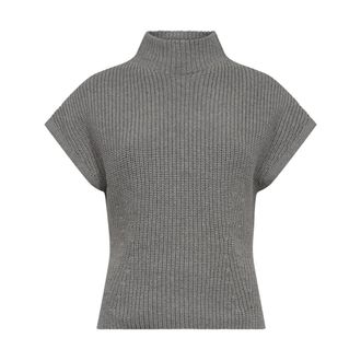 Mos Mosh MOS Mosh, Femme, Pulls, Gris, Taille: 40 FR Gilet Tricot Biola Bine