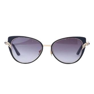 Cartier Pre-owned Platin Katzenaugen-Sonnenbrille - - Pre-owned - Damen - Schwarzk - ONE SIZE