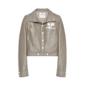 Courr&egrave;ges Femme, Vestes, Gris, Taille: 40 FR Veste Vinyle R&eacute;-&eacute;dition