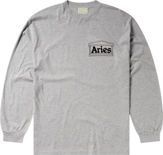 Aries Homme, Sweatshirts et sweats &agrave; capuche, Gris, Taille: S Temple L/S Tee