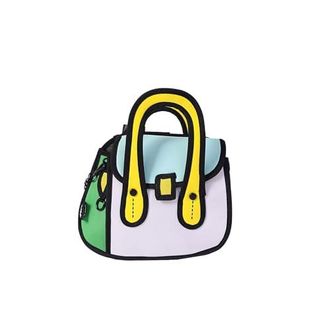Generic Paperdope HootPack - Sac fourre-tout 2D de style bande dessin&eacute;e - Sac &agrave; bandouli&egrave;re pour femme et fille - Cadeau 2D, Vert, One Size