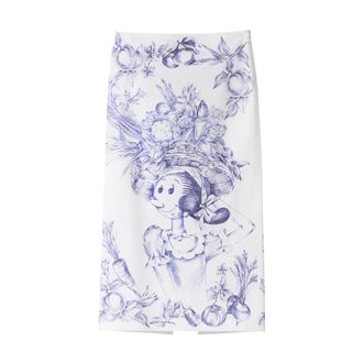 Moschino Wei&szlig;er Longuette-Rock aus Baumwolle mit Olive Oyl-Print - - Skirts - Damen - Mehrfarbig - M