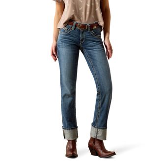 Ariat Womens Mid Rise Estelle Straight Leg Jeans in Canadian, Size 30, by Ariat