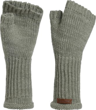 Knit Factory Cleo Handstulpen - Fingerlose Handschuhe - Gestrickte Handschuhe f&uuml;r Winter - Damen Handstulpen aus Wolle - Hochwertige Qualit&auml;t - Urban Green