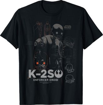 Star Wars Rogue One K-2SO T-Shirt mit schematischem Detaildruck T-Shirt