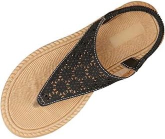 Generic Sandales plates l&eacute;g&egrave;res et &eacute;l&eacute;gantes pour femme - Bout ouvert - Couleur unie - Respirantes - Confortables - D&eacute;contract&eacute;es - Chaussures d&eacute;t&eacute; et de plag