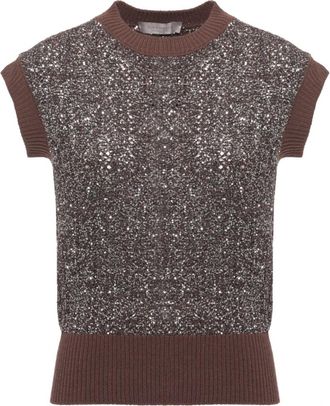D.exterior Wollweste - - Knitwear - Damen - Braun - S