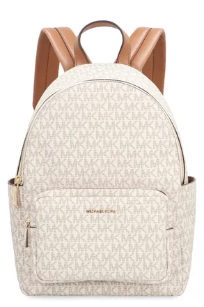 Michael Michael Kors Logo-Print Jacquard Backpack - Beige