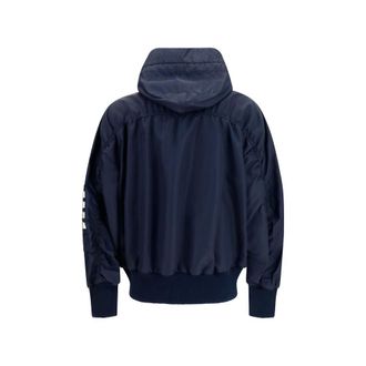 Thom Browne Mens Black Cotton Shell Jacket Clothing