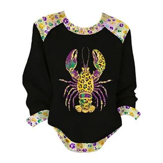 Generic Sweat-shirt &agrave; manches longues pour femme avec col rond, sans capuche, sweat-shirt imprim&eacute; pour femme, manches longues, haut d&eacute;contract&eacute; pour le sport,