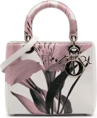 Dior Hobo Bags - Medium Deerskin Floral Printed Lady Dior - Gr. unisize - in Weiß - für Damen