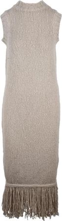 Eleventy Femme, Robes, Beige, Taille: 38 FR Smanicato en Bouclé