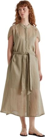 Meimeij Femme, Robes, Beige, Taille: 36 FR M6Ej07 Ramie Dress