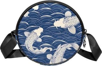 Generic Petit sac &agrave; bandouli&egrave;re circulaire pour femme, petit sac &agrave; bandouli&egrave;re avec fermeture &eacute;clair, bretelles r&eacute;glables, sac &agrave; main rond d&eacute;contract&eacute; pour fe