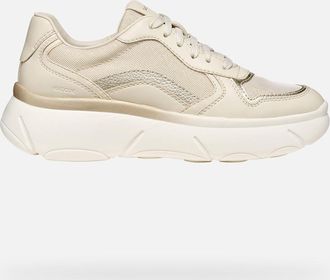 Geox Schuhe Nebula 2.0 X Dame Off-white/hellgold