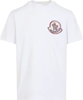 Moncler Homme, Tops, Blanc, Taille: L Cotton Short Sleeves T-Shirt