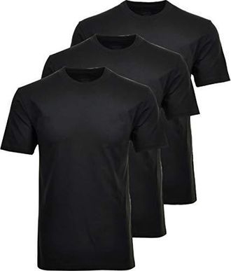 Ragman Ragman Lot de 2 t-shirts à col rond pour homme - Noir - Medium