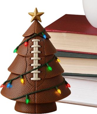 Generic Tisch Weihnachtsbaum Dekoration,Winter Festliche Beleuchtete Dekoration,Skulptur Eines Weihnachtsbaums Mit Einem Fu&szlig;ball Thema - F&uuml;r Wohnzimmer Balkon