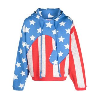 ERL Blaue Kapuzenpullover mit Druckeffekt - - Sweatshirts & Hoodies - Herren - Blau - L
