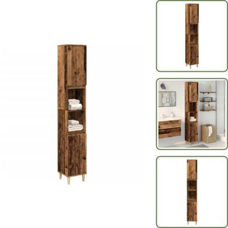vidaXL The Living Store - vidaXL Badschrank Altholz-Optik 30x30x190 cm Holzwerkstoff