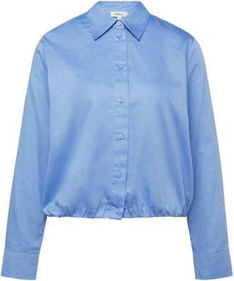 s.Oliver Langarmbluse Bluse Baumwollsatin-Bluse mit Raffung