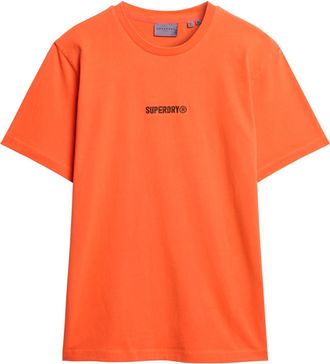 Superdry Herren Locker geschnittenes T-Shirt mit Mikro-Logo Kr&auml;ftiges Orange XXL