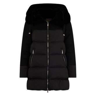 Moorer Femme, Manteaux, Noir, Taille: 48 FR &Eacute;l&eacute;gant manteau dhiver avec col montant