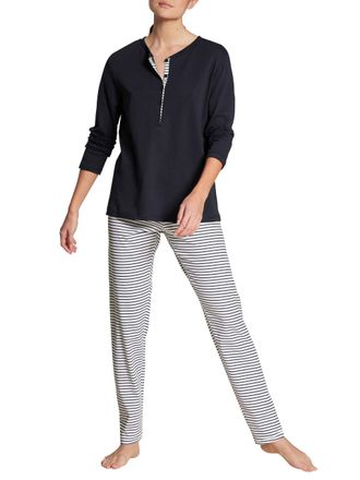 CALIDA Damen Midsummer Dreams Pyjamaset, Dark Lapis Blue, XXS EU