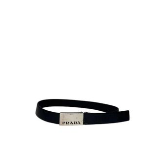 Prada Ceinture Vintage en Cuir dOccasion - Femme - Pre-owned - Noir - Taille: ONE Size