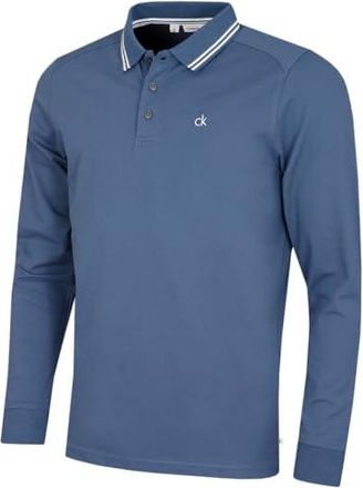 Calvin Klein Polo Campus &agrave; manches longues extensible pour homme avec pointe d&eacute;contract&eacute;e, 3XL