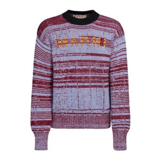 Marni Homme, Pulls, Multicolore, Taille: M Pull Ras du Cou Logo