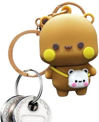 Generic Porte-cl&eacute;s ours - Couple dours Panda, Pendentif Accessoire | Figurine danimal mignon Porte-cl&eacute;s Bijoux D&eacute;coratifs Pendentif Adorable Sac &agrave; dos D&eacute;corat