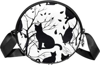 Generic Petit sac &agrave; bandouli&egrave;re circulaire pour femme, petit sac &agrave; bandouli&egrave;re avec fermeture &eacute;clair, bretelles r&eacute;glables, sac &agrave; main rond d&eacute;contract&eacute; pour fe