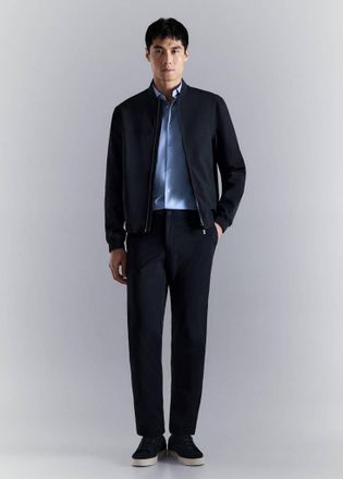 Mango Veste bomber r&eacute;sistante &agrave; leau bleu marine - Homme - S - MANGO MAN