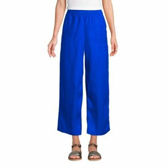 Lands End 7/8-Leinenhose mit Dehnbund, Damen, Gr&ouml;&szlig;e:36 regular, Blau, Leinen, by Lands End