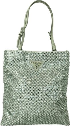 Prada Crossbody Bags - Prada satin handbag with crystal embellishment, aq - Gr. unisize - in Grün - für Damen